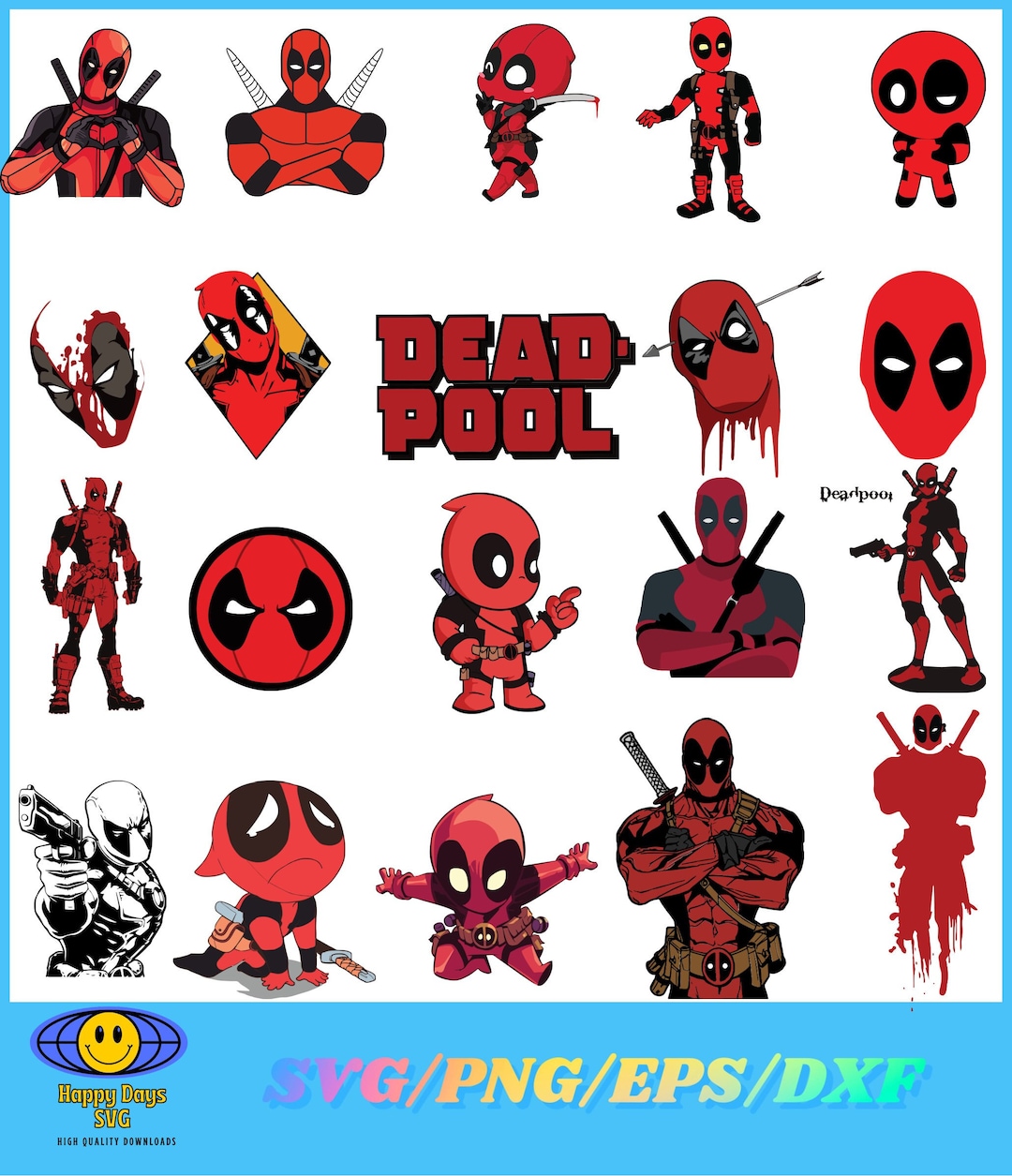 Deadpool Svg Bundle, Deadpool Png, Superhero Svg, Baby Dead Svg ...