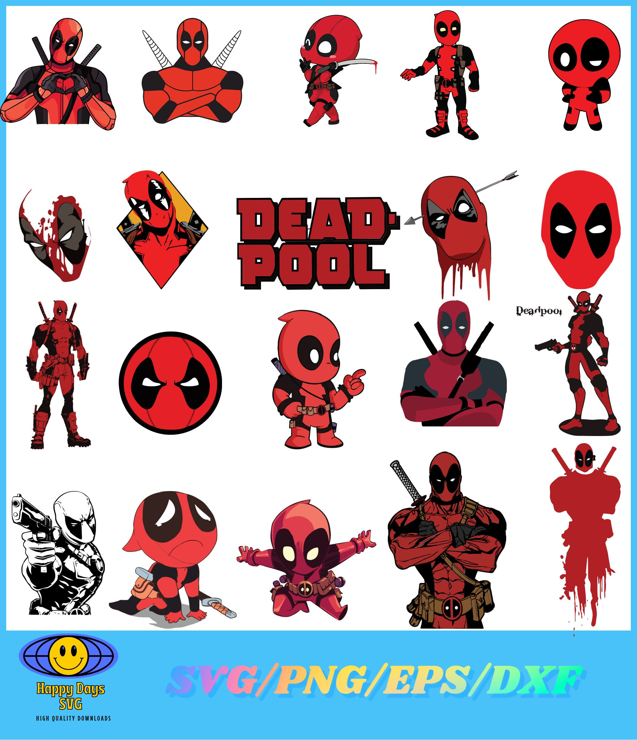 Deadpool Svg Bundle, Deadpool Png, Superhero Svg, Baby Dead Svg ...