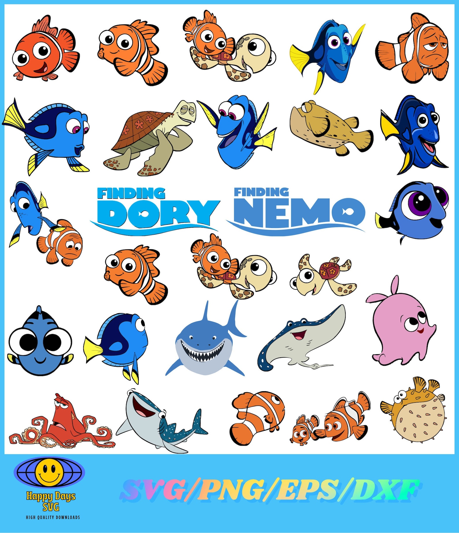 Nemo Layered SVG, Finding Svg, Nemo PNG, Dory SVG, Nemo Clipart for ...