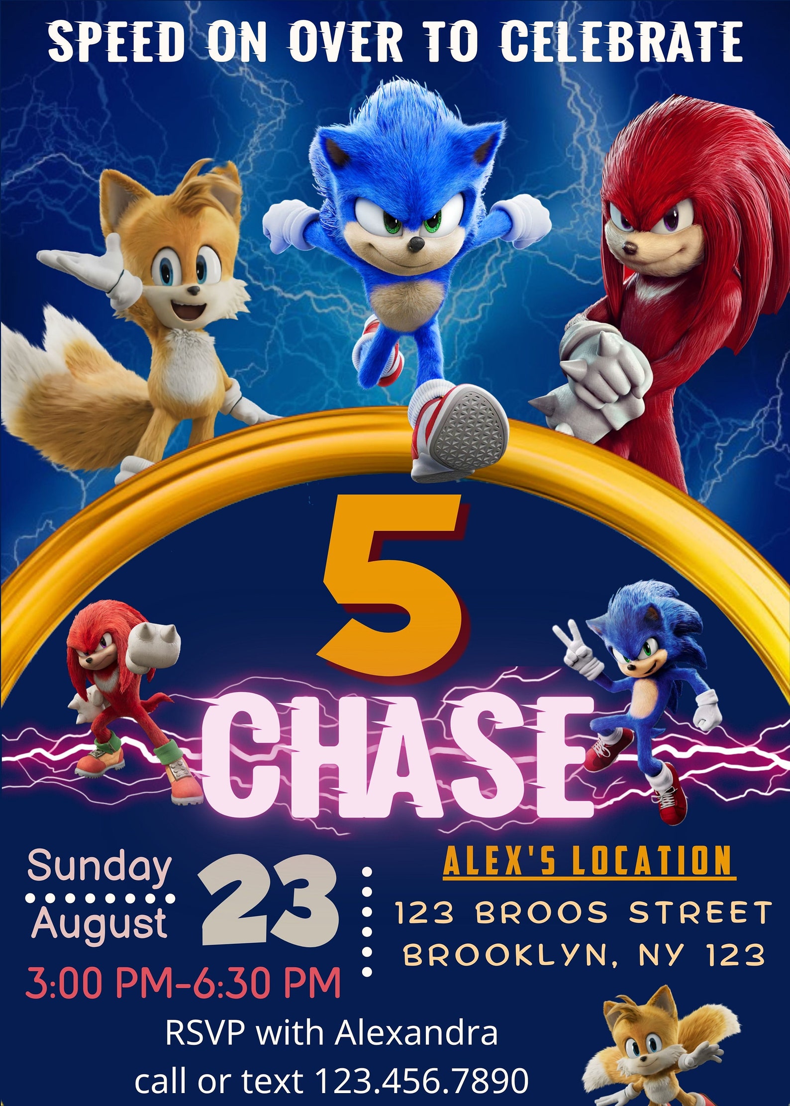 Sonic the Hedgehog Invitation - Kids Invitation - Digital Party Invite ...