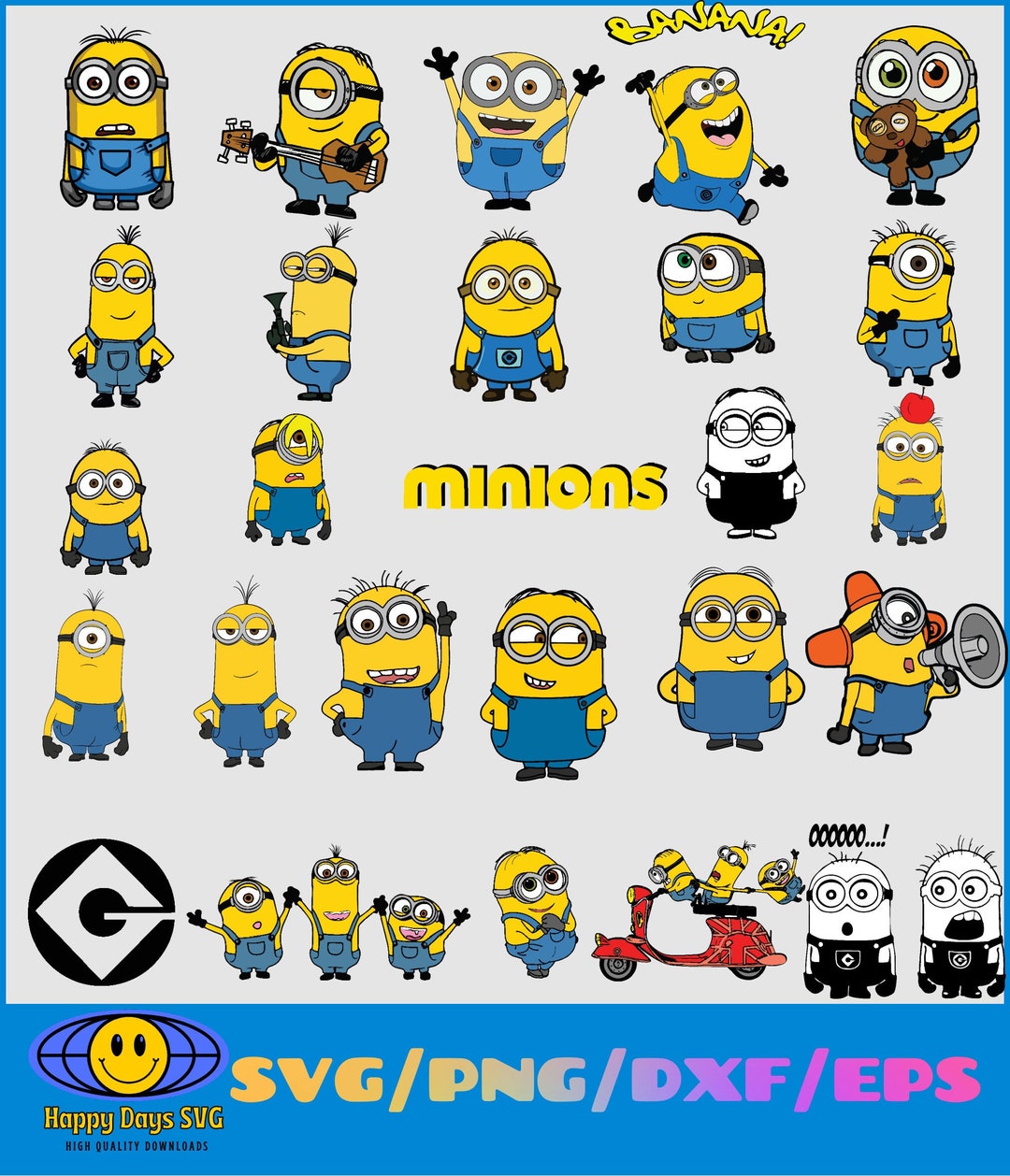 Minions Svg Bundle, Minions Png, Despicable Svg, Layered SVG, Minions ...