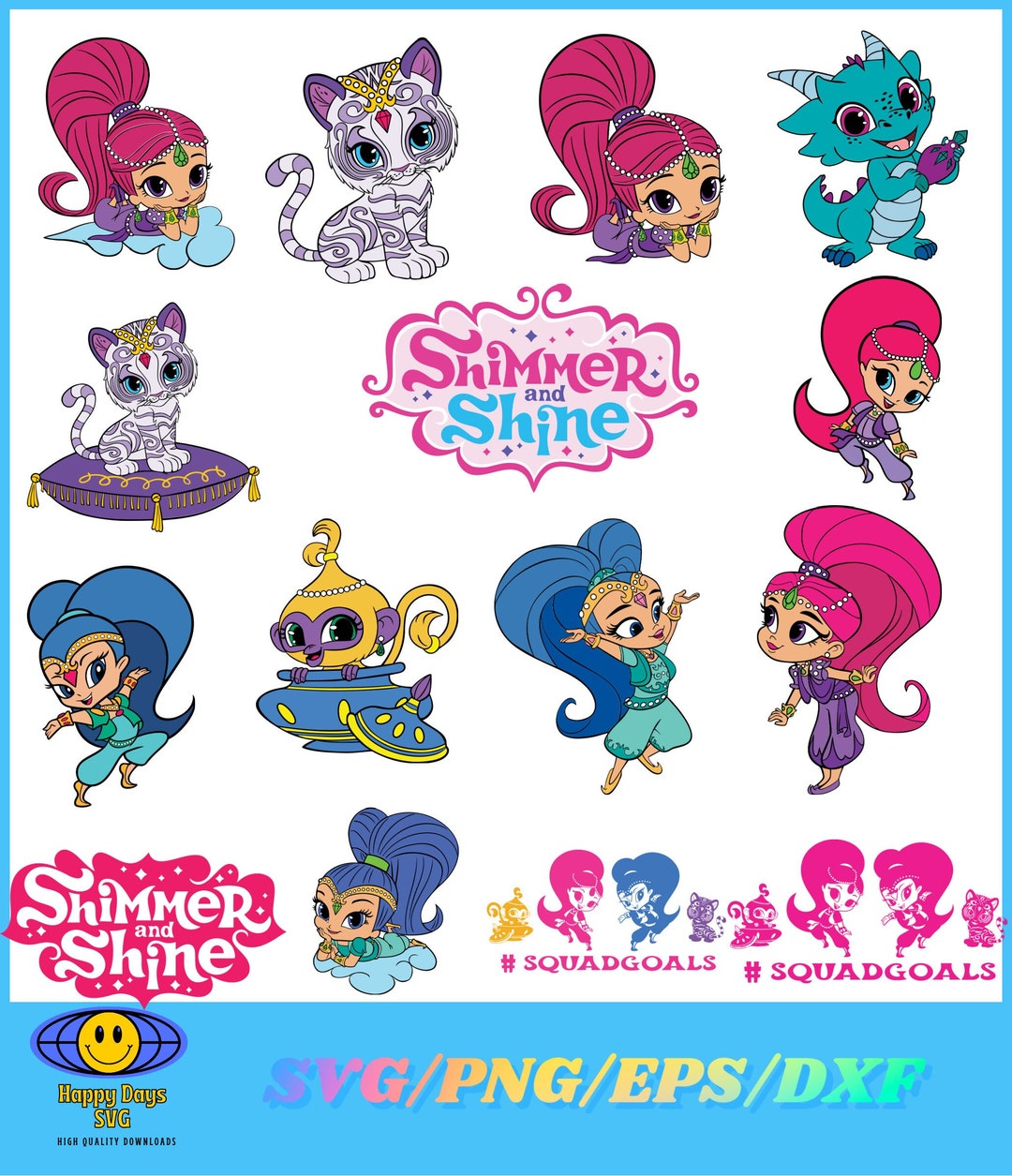 Shimmer and Shine Bundle SVG, Shimmer and Shine Vector, Shimmer Shine ...