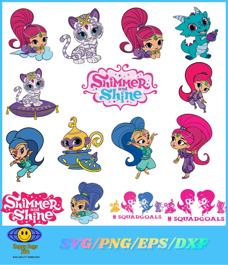 Shimmer and Shine Bundle SVG, Shimmer and Shine Vector, Shimmer Shine ...