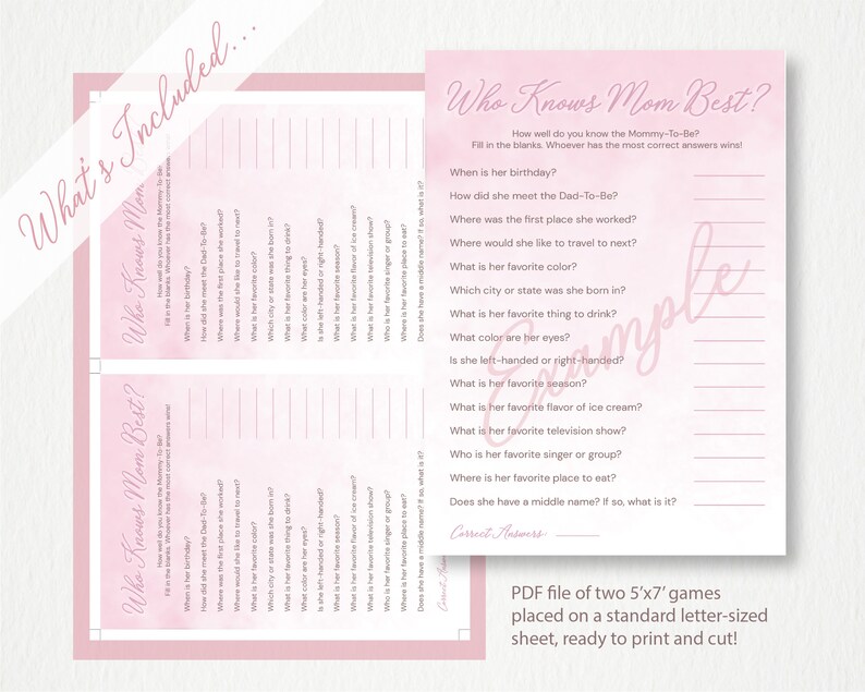Baby Shower Game Printable Baby Shower Game Pink Baby Shower Game Baby ...