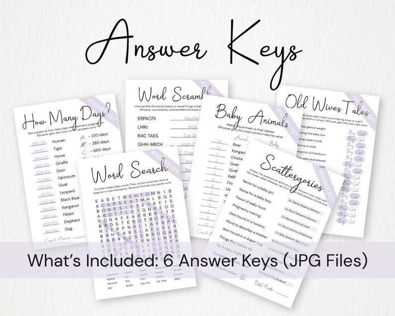 Baby Shower Games - Printable Baby Shower Games - Digital Download ...