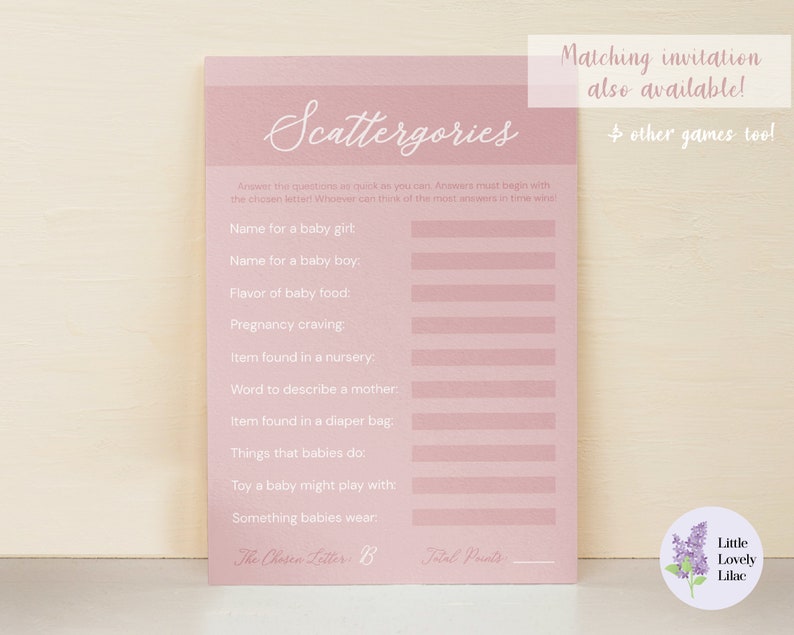 Baby Shower Game Printable Baby Shower Game Pink Baby Shower Game Baby ...