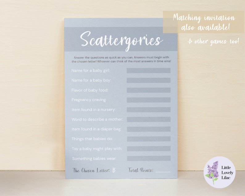 Baby Shower Game Printable Baby Shower Game Blue Baby Shower Game Baby ...