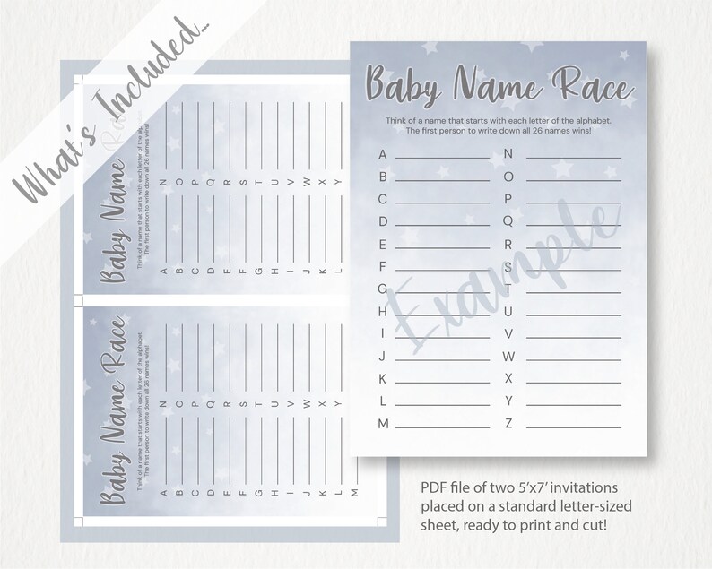 Baby Shower Game Printable Baby Shower Game Blue Baby Shower Game Baby ...