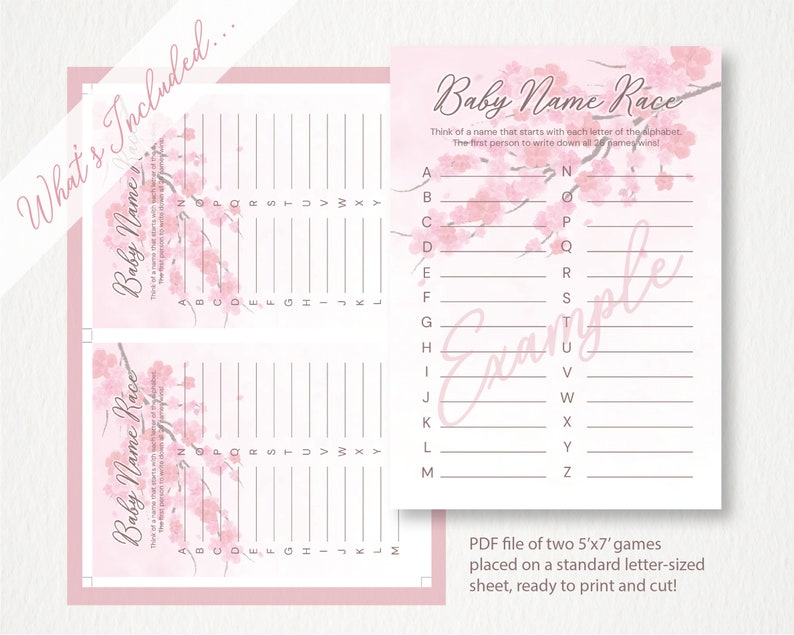 Baby Shower Game Printable Baby Shower Game Pink Baby Shower Game Baby ...