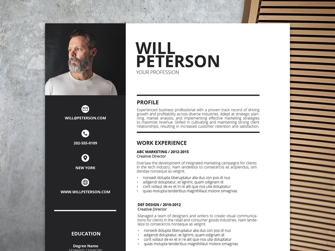 Moderne En Professionele Cv-sjabloon Voor Microsoft Word, Apple Pages ...
