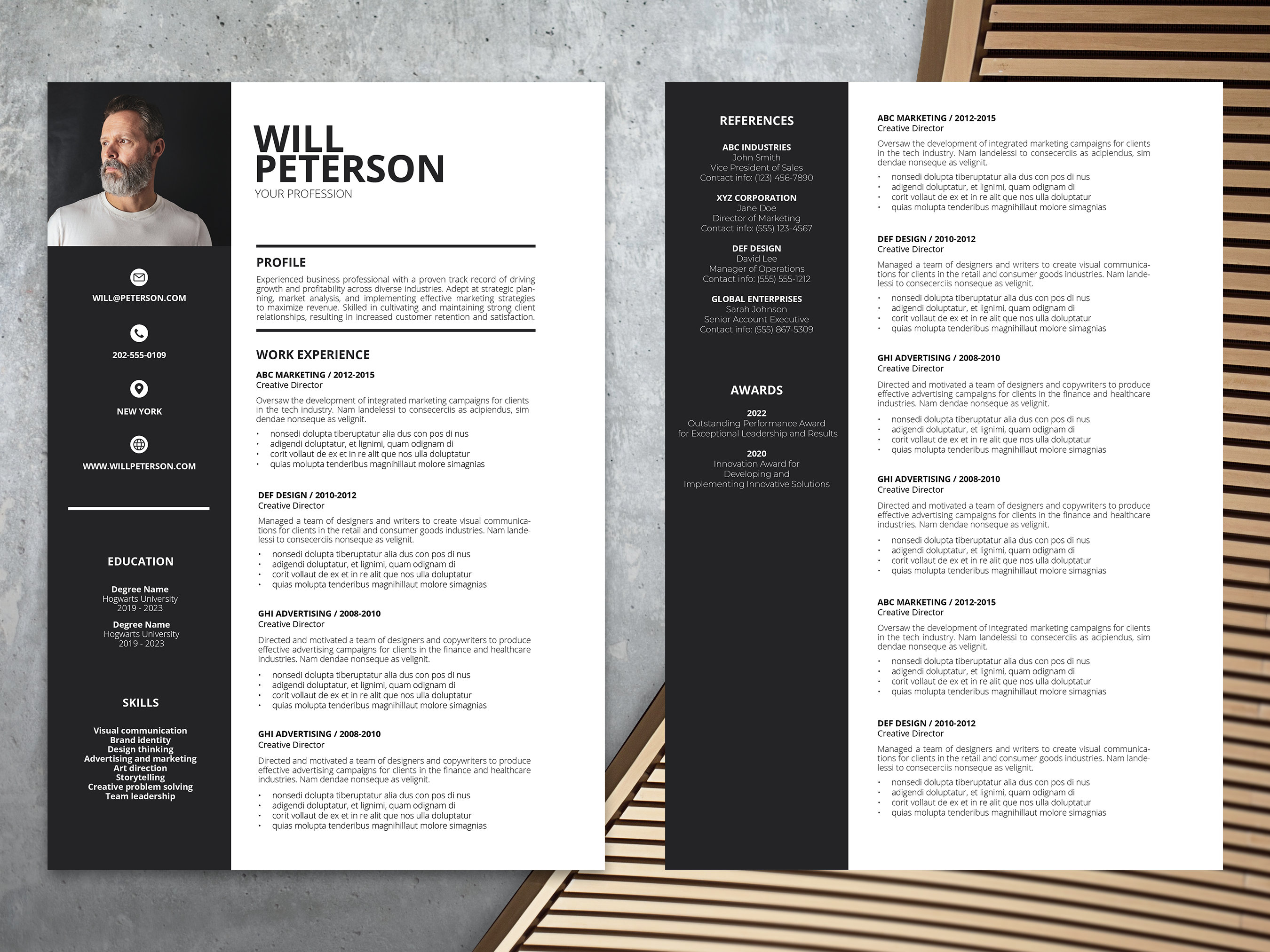 Moderne En Professionele Cv-sjabloon Voor Microsoft Word, Apple Pages ...