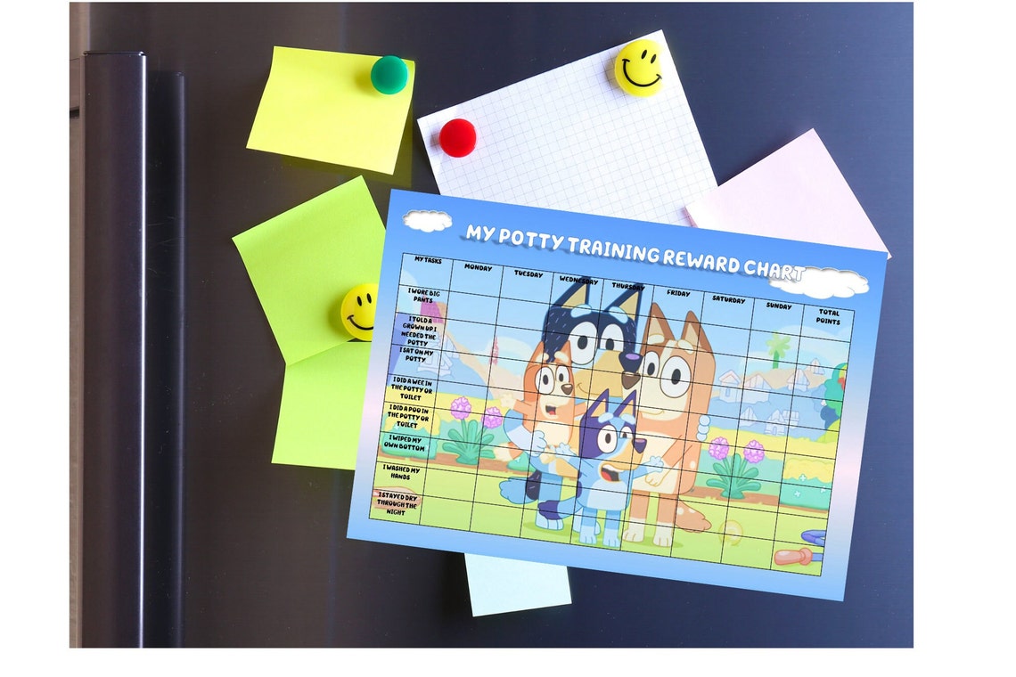 Printable Potty Training Chart Digital Download Blue Dog PDF & - Etsy UK