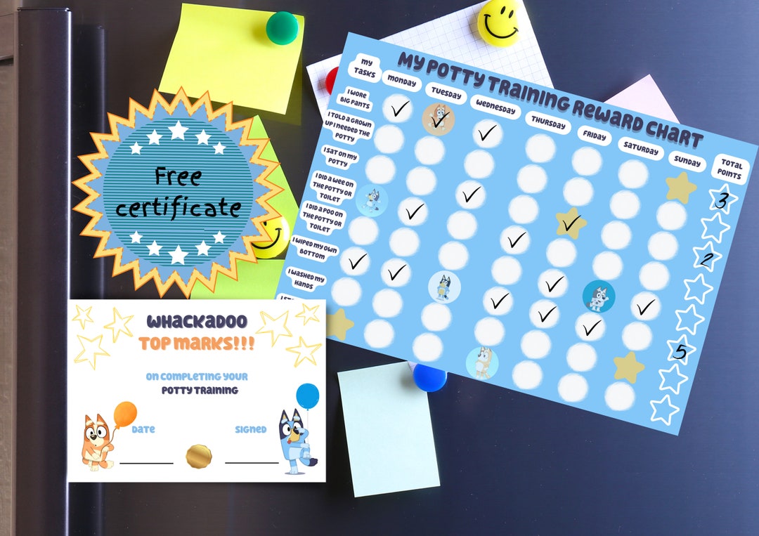 Potty Training Chart Printable PDF & PNG Included Blue Dog Free ...