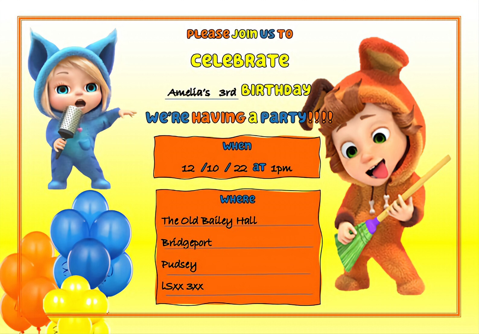 Printable Dave and Ava Inspired Party Invitation Instant - Etsy