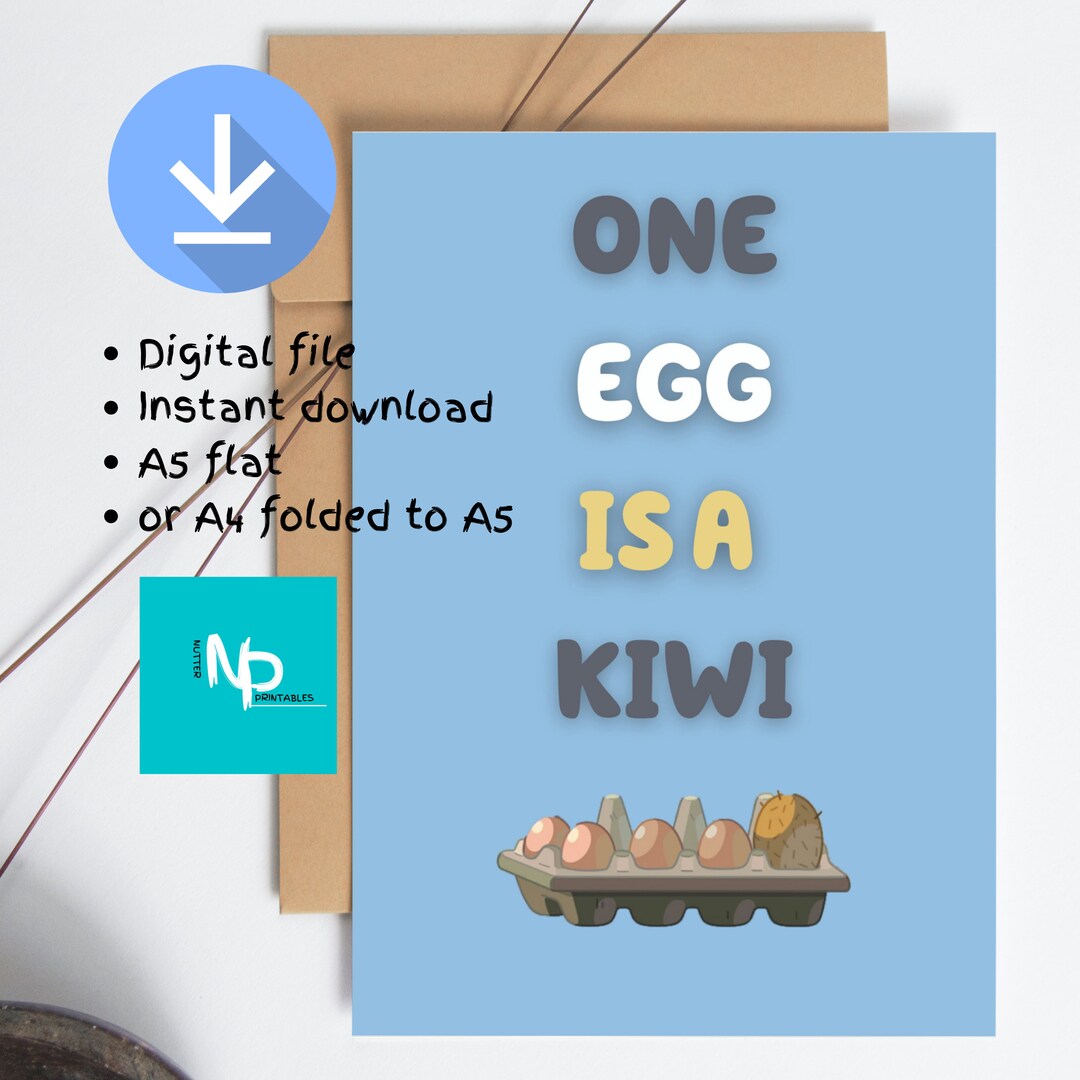 Bluey Inspired Easter Greetings Card Post Card. Instant Download ...