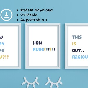 Printable Bluey Themed Portrait X 3 Bluey Quotes Printable PNG Instant ...