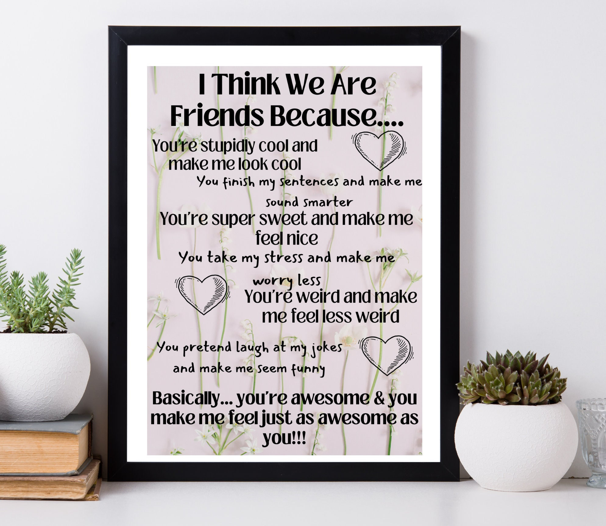 Printable Best Friend Gift Digital Instant Download PNG A4 & - Etsy