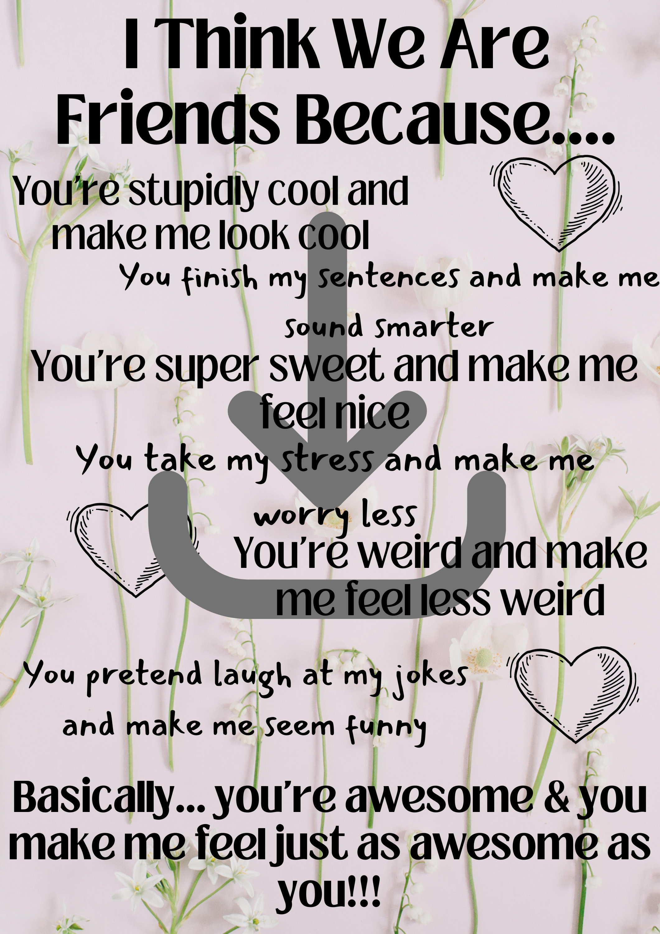 Printable Best Friend Gift Digital Instant Download PNG A4 & - Etsy