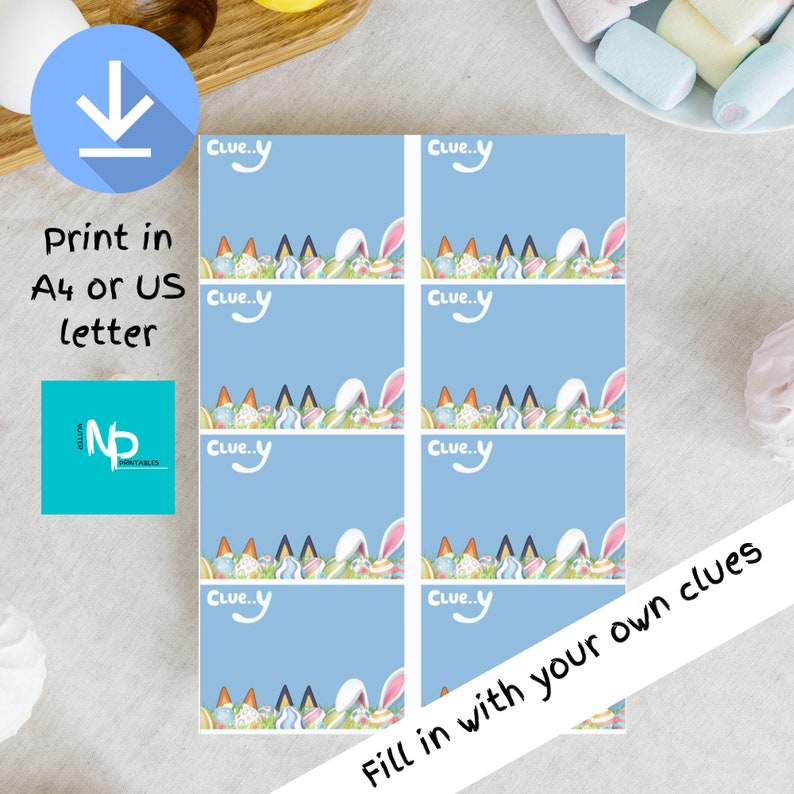 Easter Egg Scavenger Hunt Clue Cards Bluey Themed Printable Instantly ...