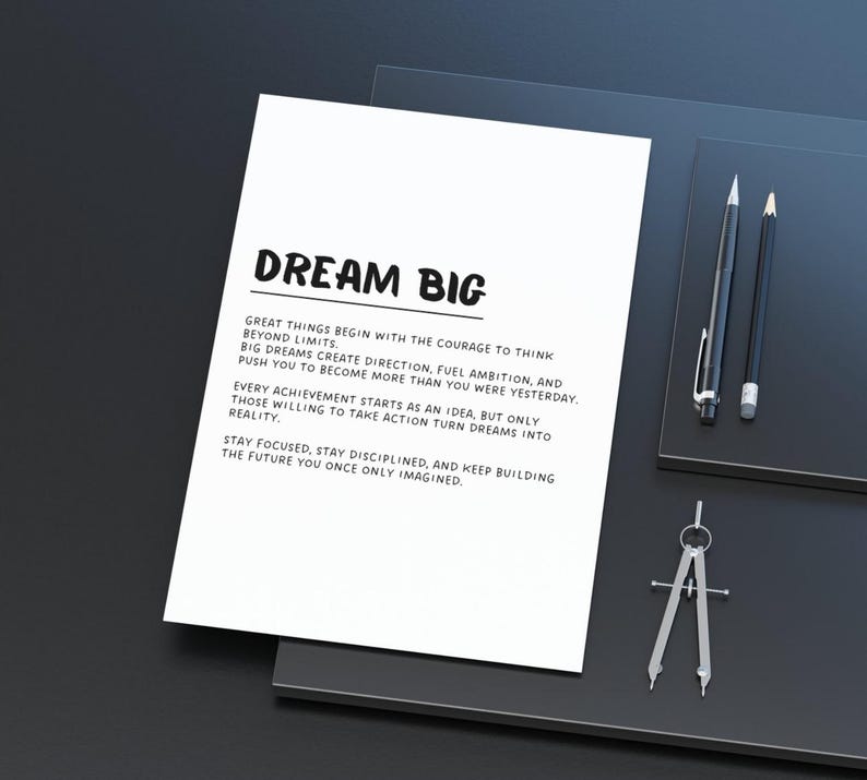 Dream Big | Motivational Post, Inspirational Success Poster, Motivation ...