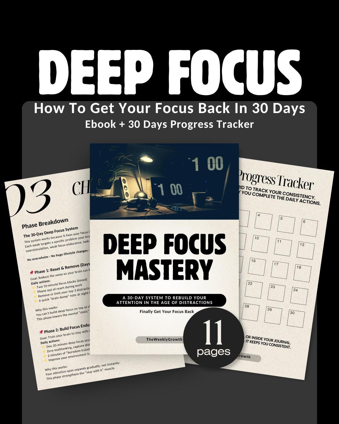 Deep Focus Mastery : eBook de 30 jours sur la concentration et la ...