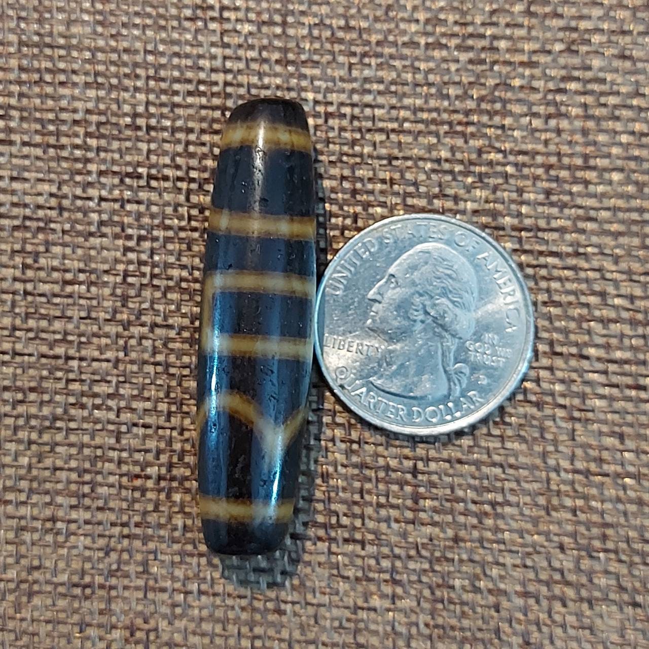 Rare Heaven & Earth Totem Tibetan Old Agate DZI Bead (47mm X 12mm) - Etsy