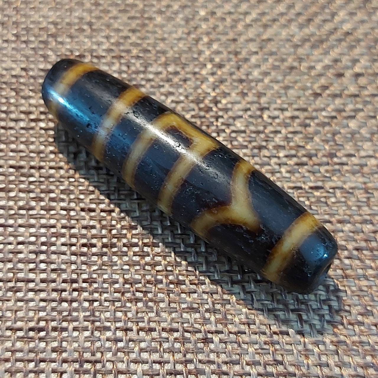 Rare Heaven & Earth Totem Tibetan Old Agate DZI Bead (47mm X 12mm) - Etsy