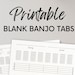 Blank Banjo Tabs Plus Chord Charts for Beginners Bluegrass Printable at ...