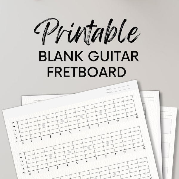 Guitar Fretboard Chart Printable - Etsy