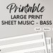 Printable Large Print Blank Sheet Music Bass Clef Manuscript Paper ...