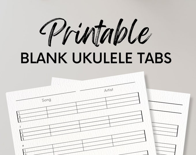 Blank Ukulele Chord Charts for Beginners Printable at Home on Standard ...