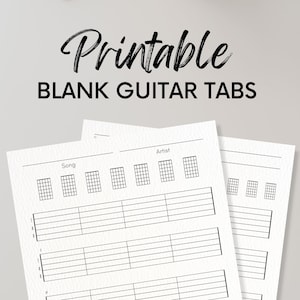 Blank Guitar Tabs Plus Chord Charts for Beginners Printable at Home on ...