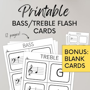 Printable Music Note Flashcard BUNDLE for Music Students Learning to ...