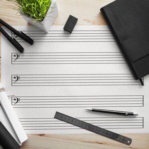 Printable Large Print Blank Sheet Music Bass Clef Manuscript Paper ...