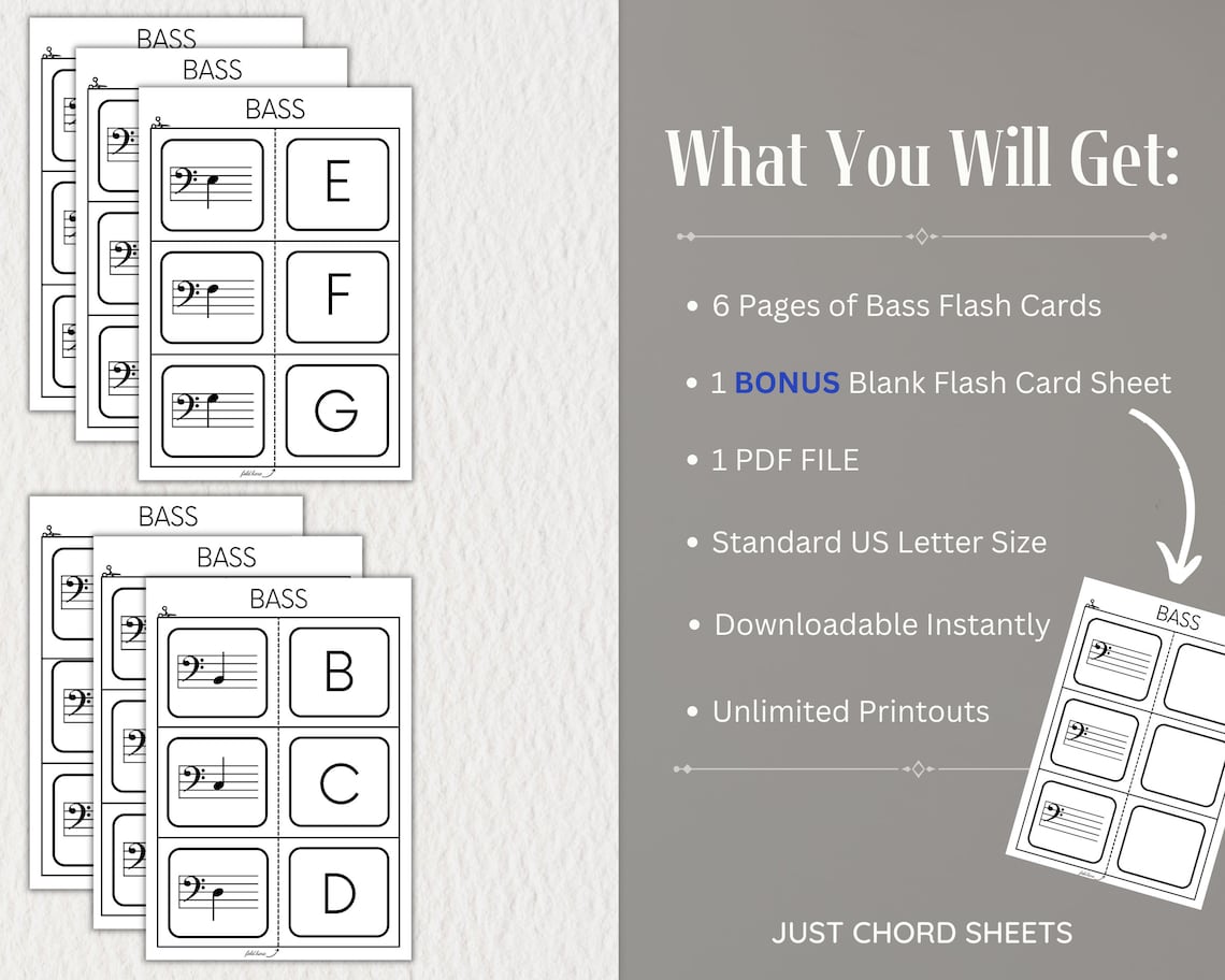 Printable Music Note Flashcard BUNDLE for Music Students Learning to ...