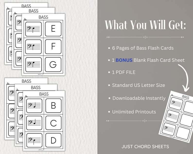 Printable Music Note Flashcard BUNDLE for Music Students Learning to ...