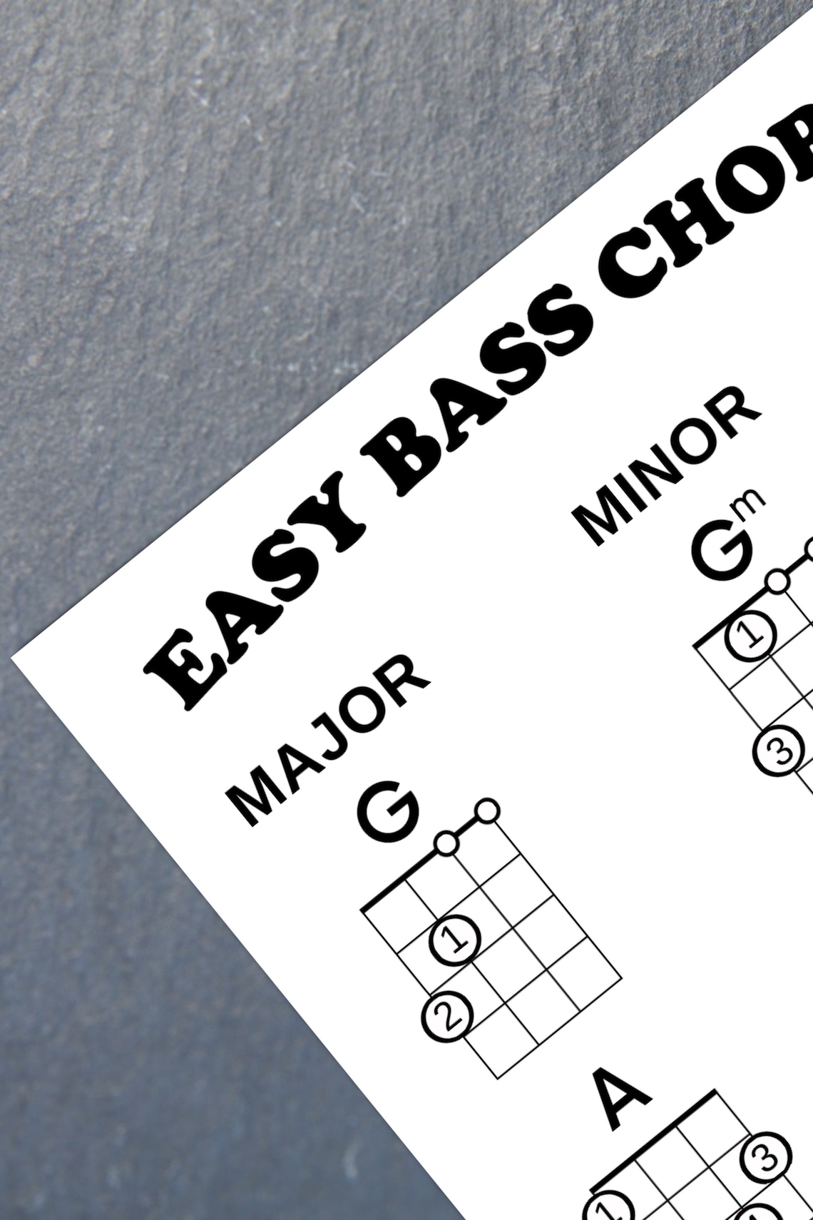 Bass Chord Chart for Beginners Printable at Home for Bass Student Play ...