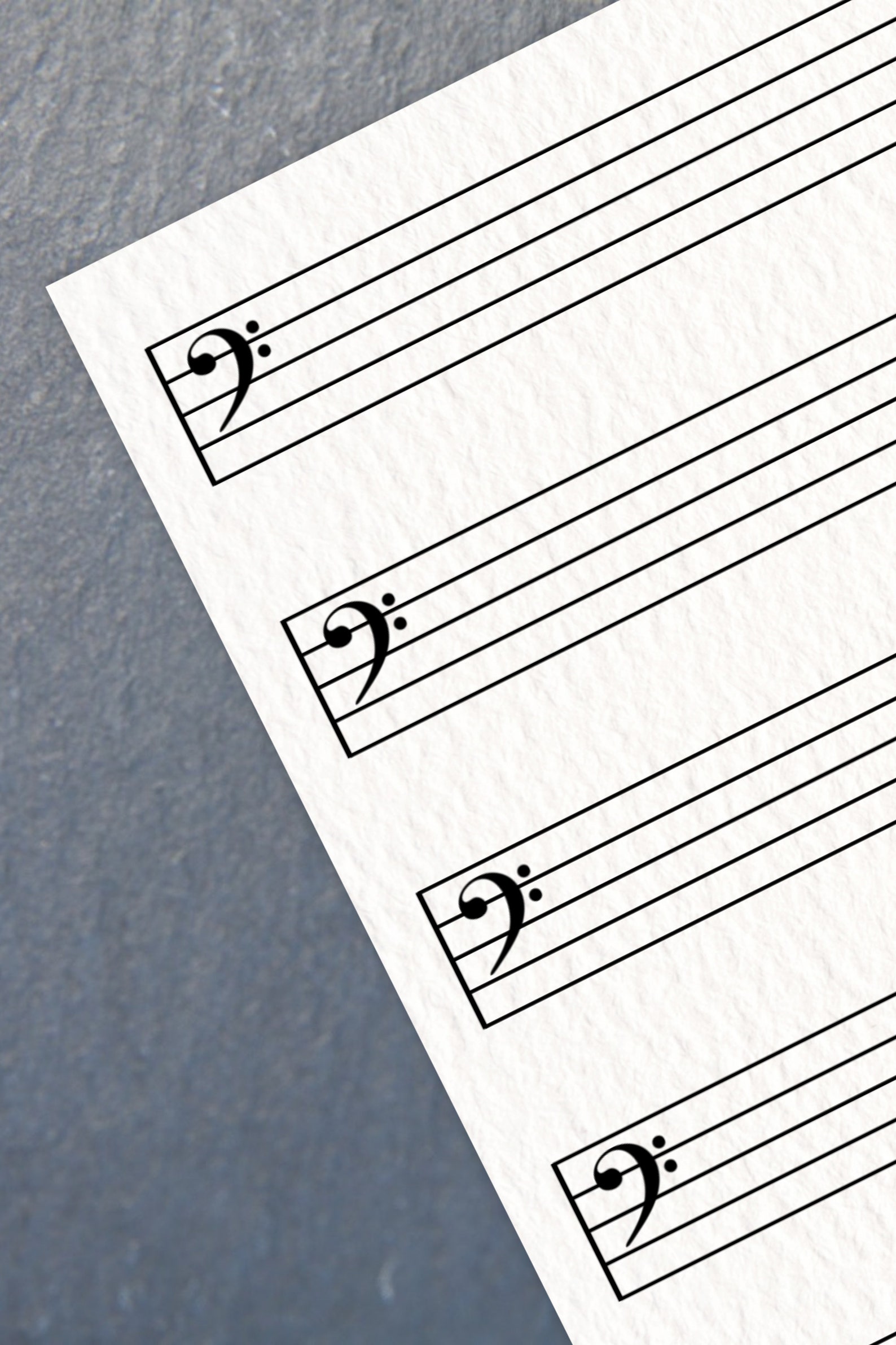 Printable Large Print Blank Sheet Music Bass Clef Manuscript Paper ...