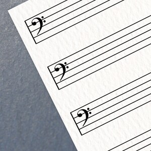 Printable Large Print Blank Sheet Music Bass Clef Manuscript Paper ...