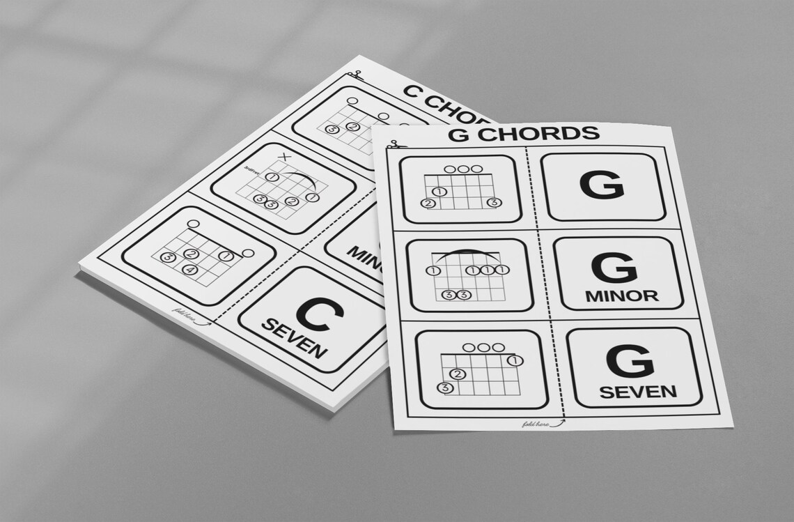 Guitar Chord Flash Cards for Beginners: Printable Teacher Resource (PDF ...