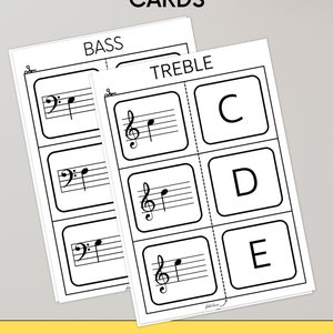 Printable Music Note Flashcard BUNDLE for Music Students Learning to ...