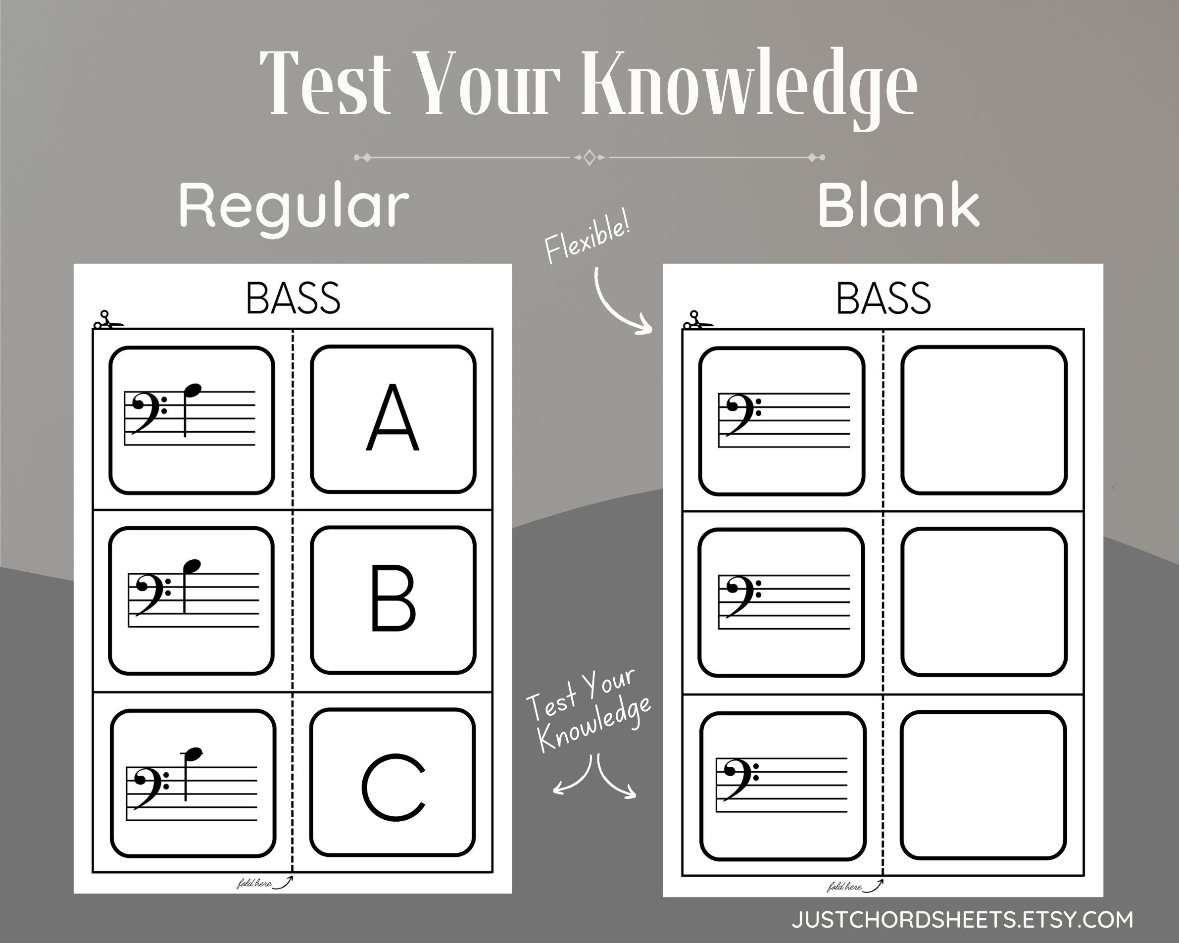 Bass Clef Flashcards for Beginner Musicians Who Want to Learn Music ...