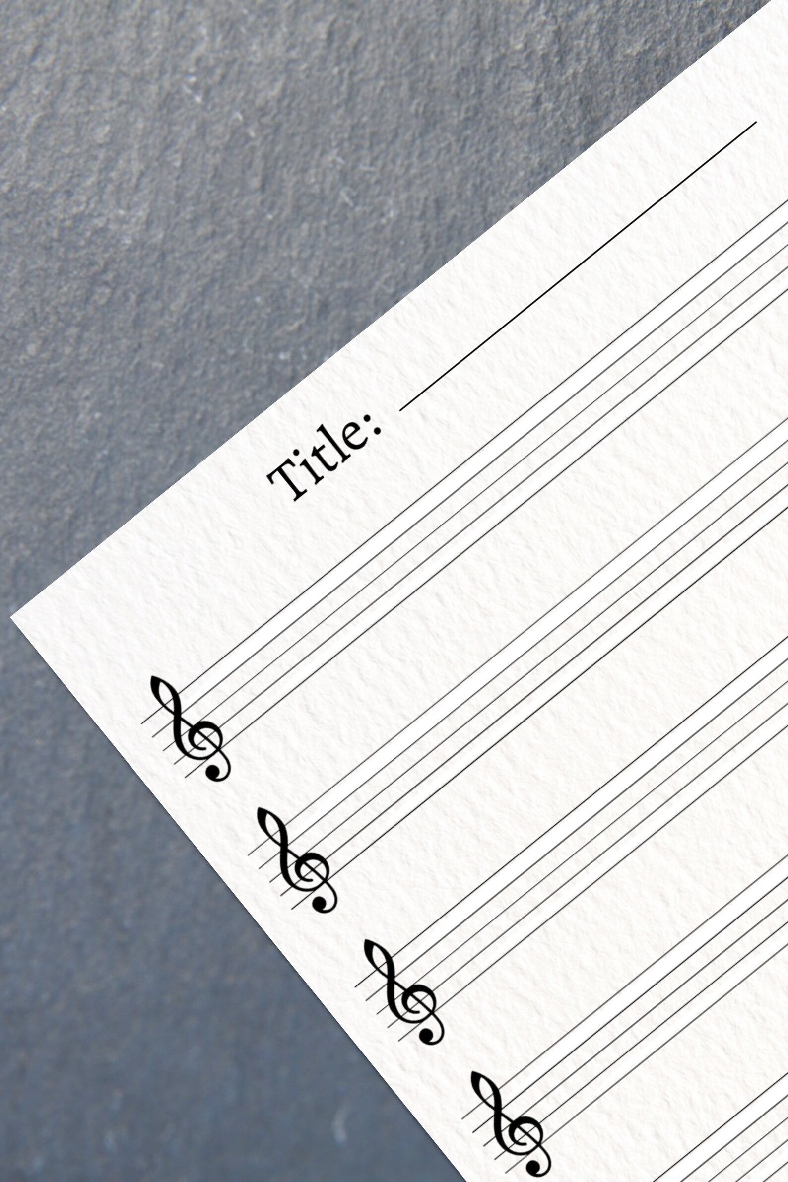 Printable Blank Sheet Music Treble Clef Notation Sheets Staff Stave ...