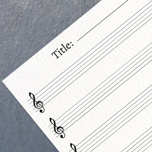 Printable Blank Sheet Music Treble Clef Notation Sheets Staff Stave ...