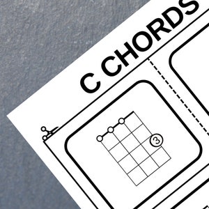Ukulele Chord Flash Cards for Beginners: Printable Chord Sheet (PDF) - Etsy