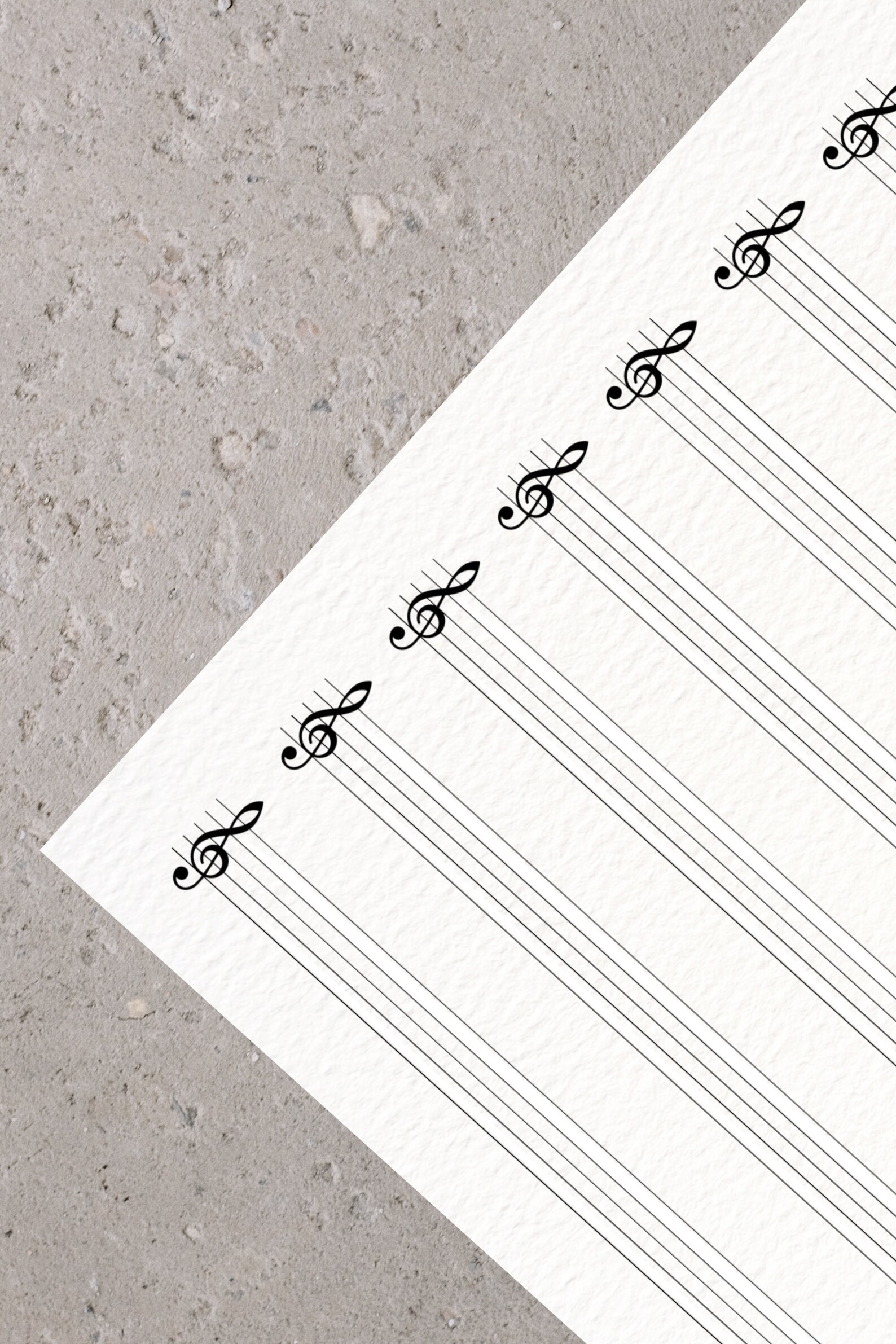 Printable Blank Sheet Music Treble Clef Notation Sheets Staff Stave ...