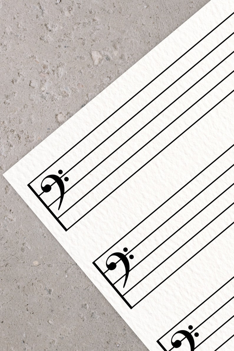 Printable Large Print Blank Sheet Music Bass Clef Manuscript Paper ...