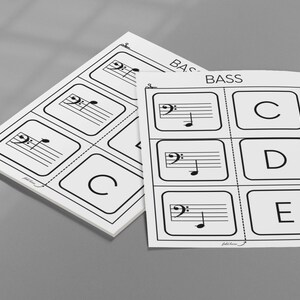 Bass Clef Music Note Flashcards: Beginner Music Students (PDF) - Etsy