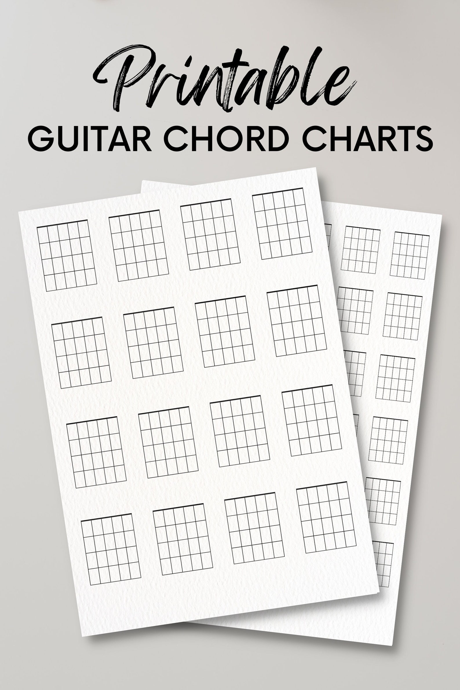Blank Guitar Chord Charts for Beginners Printable at Home on Standard ...