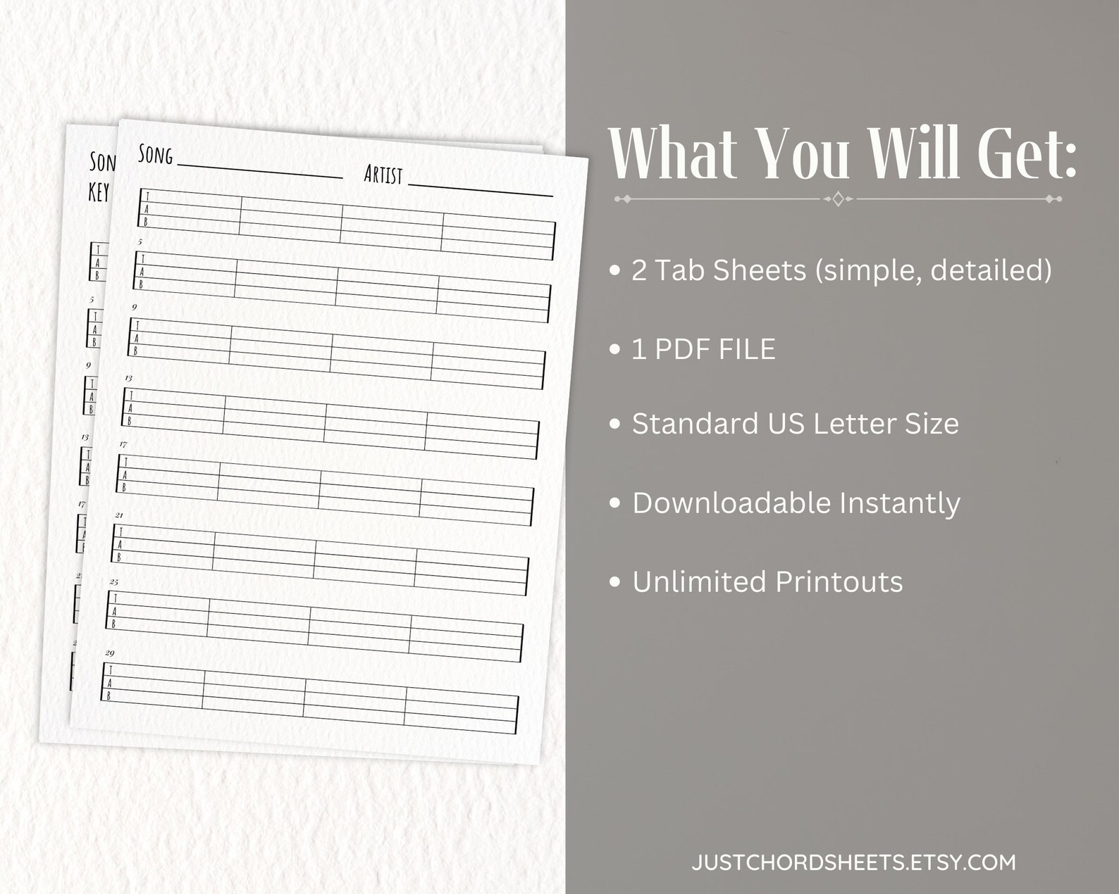 Blank Bass Tab Sheets for Beginners Intermediates Experts Tablature ...